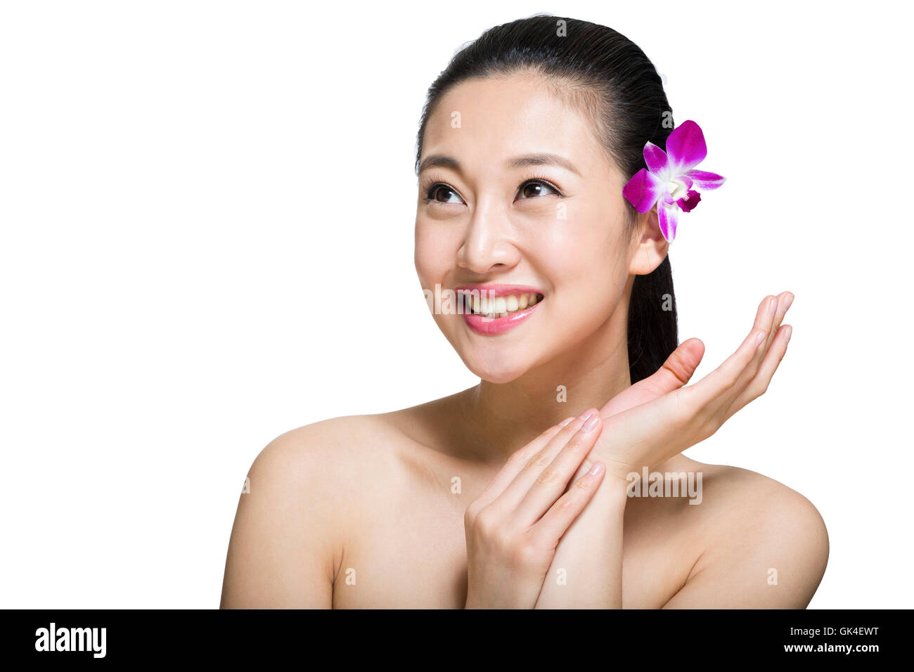 Studio shot young woman's facial expressions Stock Photo - Alamy