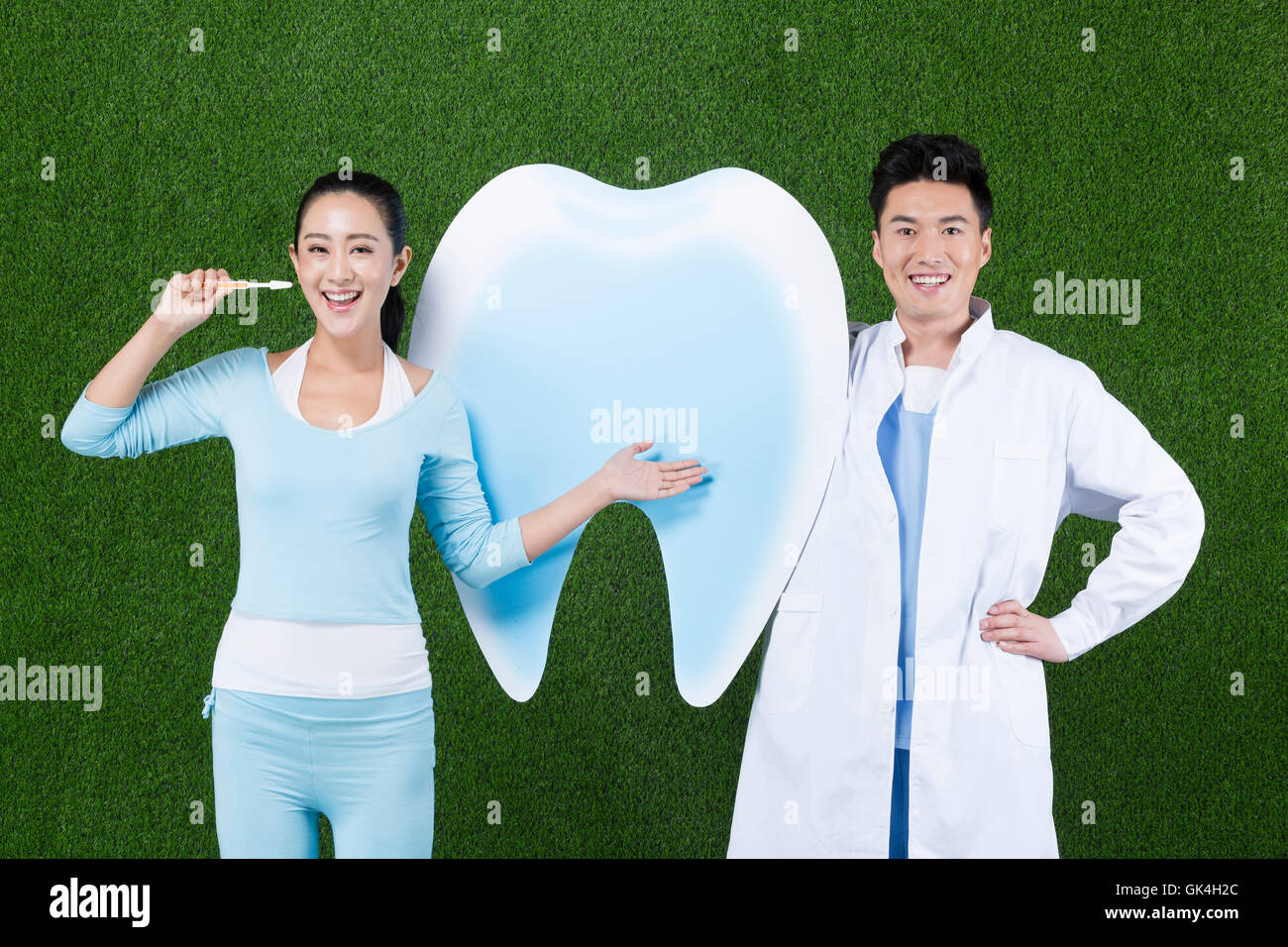 Lawn male doctors and patients to share dental health knowledge Stock ...