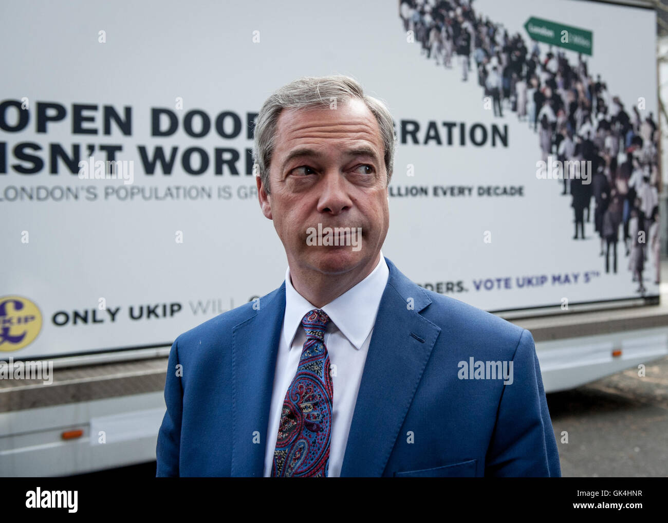 Nigel Farage, Leader of UKIP and Peter Whittle, UKIP's London Mayoral ...