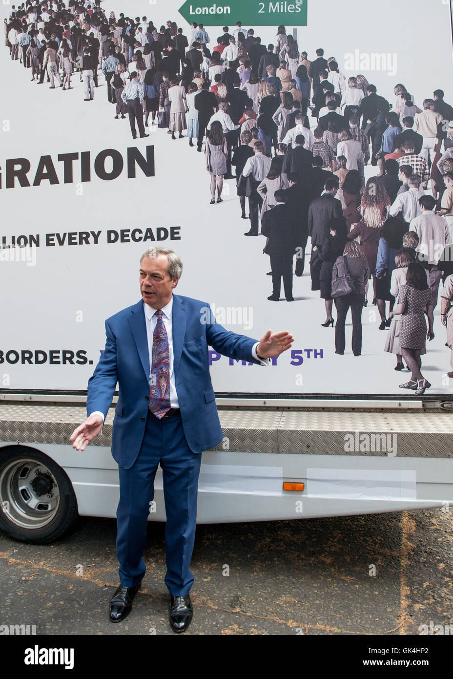 Nigel Farage, Leader of UKIP and Peter Whittle, UKIP's London Mayoral ...