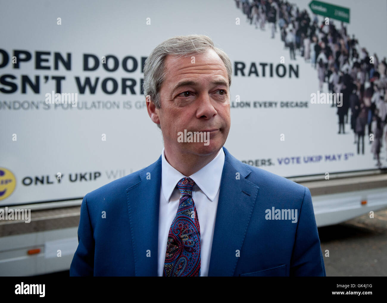 Nigel Farage, Leader of UKIP and Peter Whittle, UKIP's London Mayoral ...