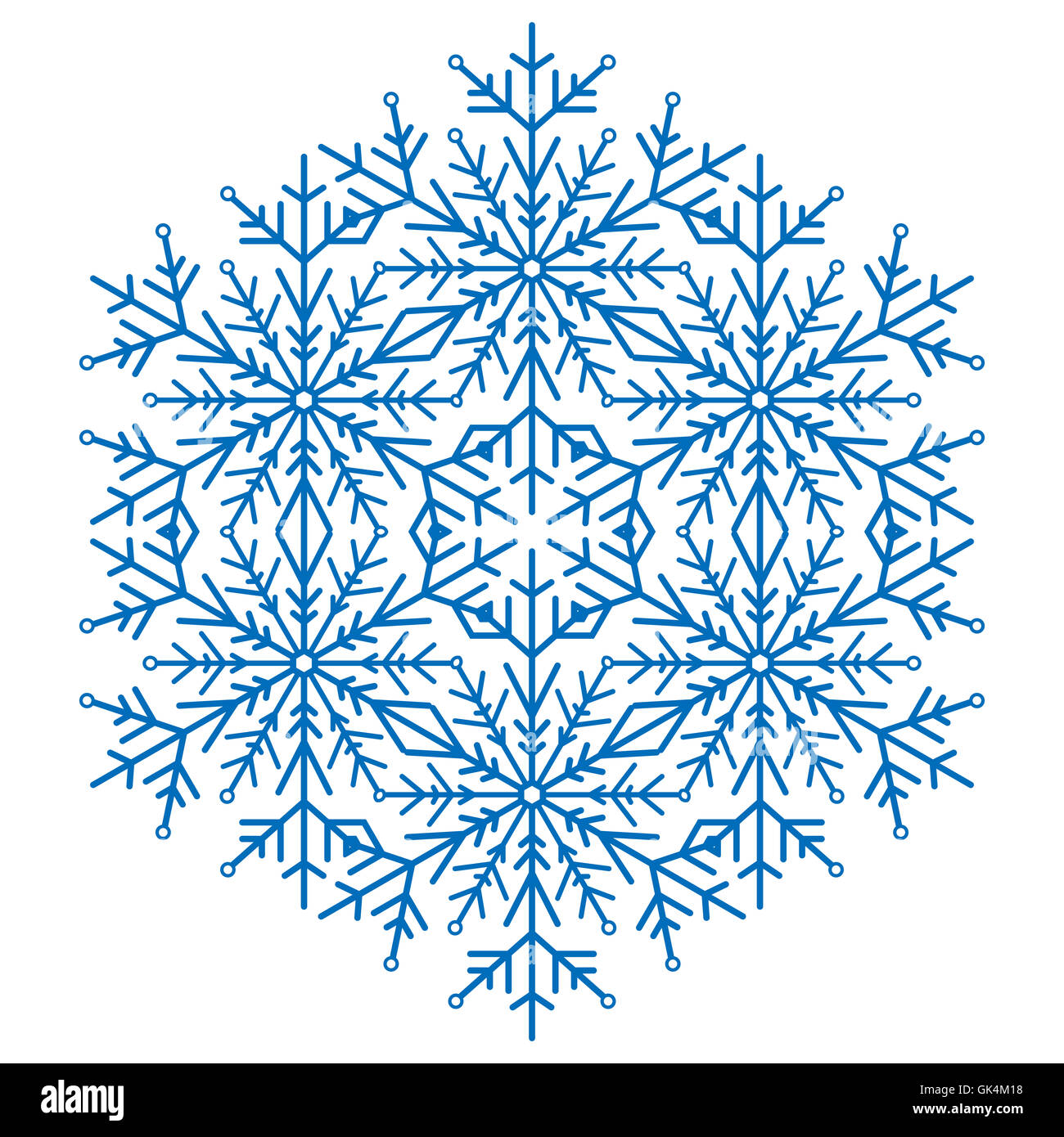 Pretty Round Snowflake Stock Photo - Alamy