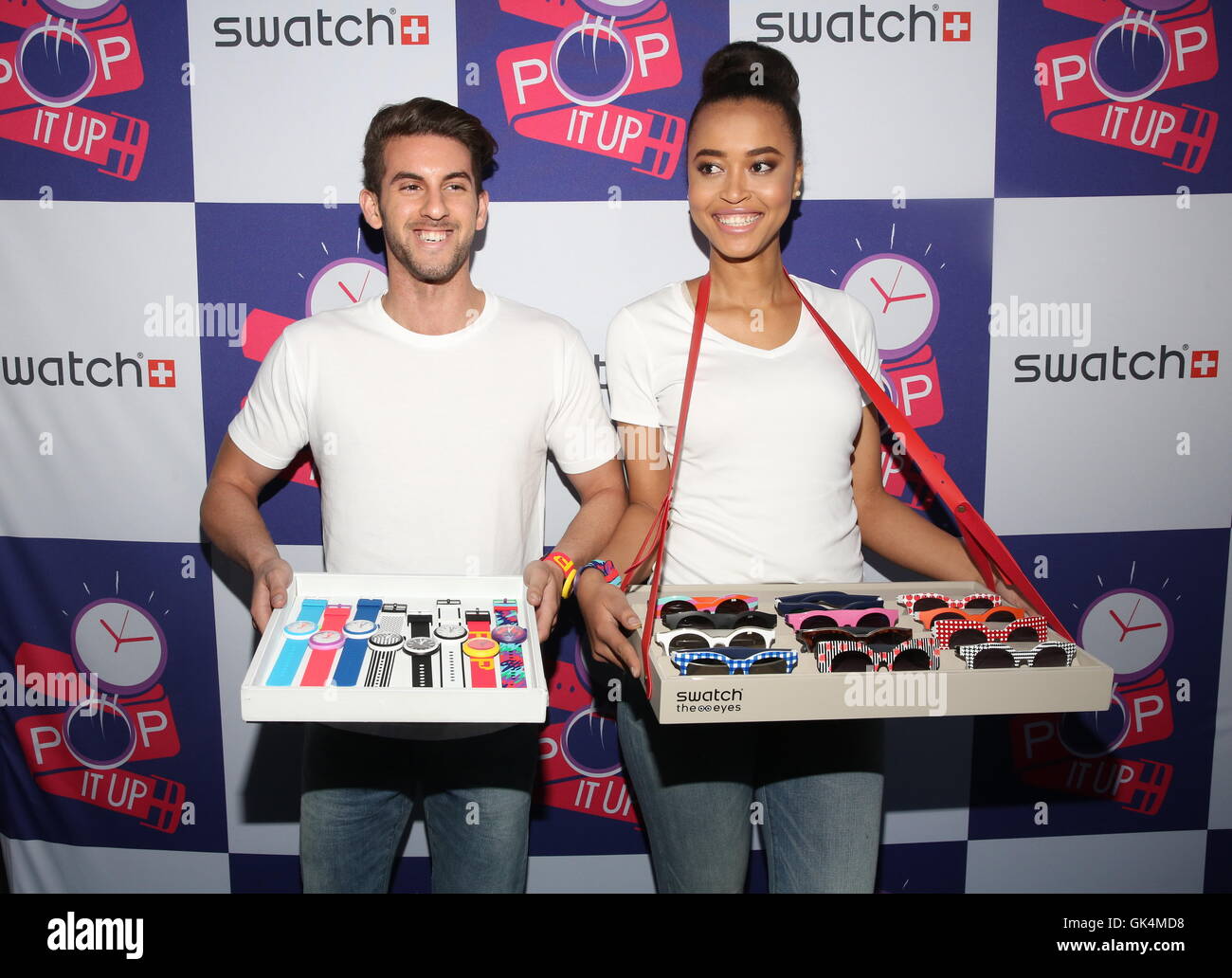 Celebrities attend the Swatch Times Square store opening Featuring ...