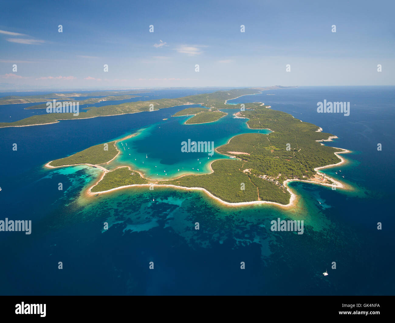 Aerial view of Veli Rat on the Adriatic island Dugi Otok Stock Photo ...