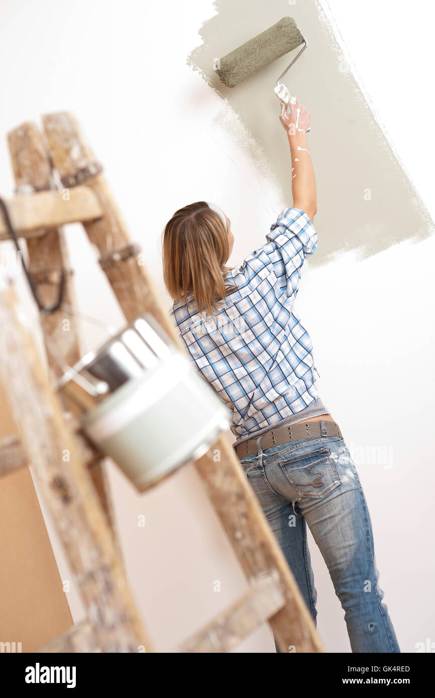 woman colour wall Stock Photo - Alamy