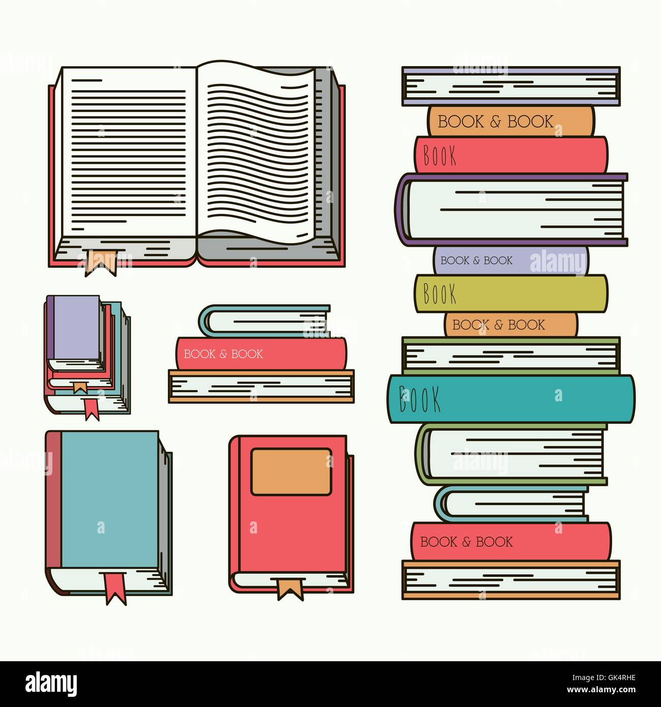 books set library isolated icon Stock Vector Image & Art - Alamy