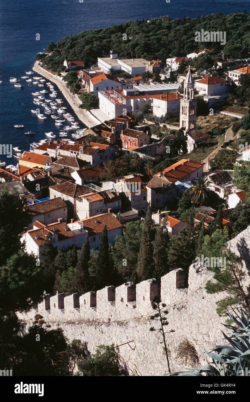 2004, Hvar Town, Hvar Island, Croatia, Croatia --- Hvar, as seen from ...