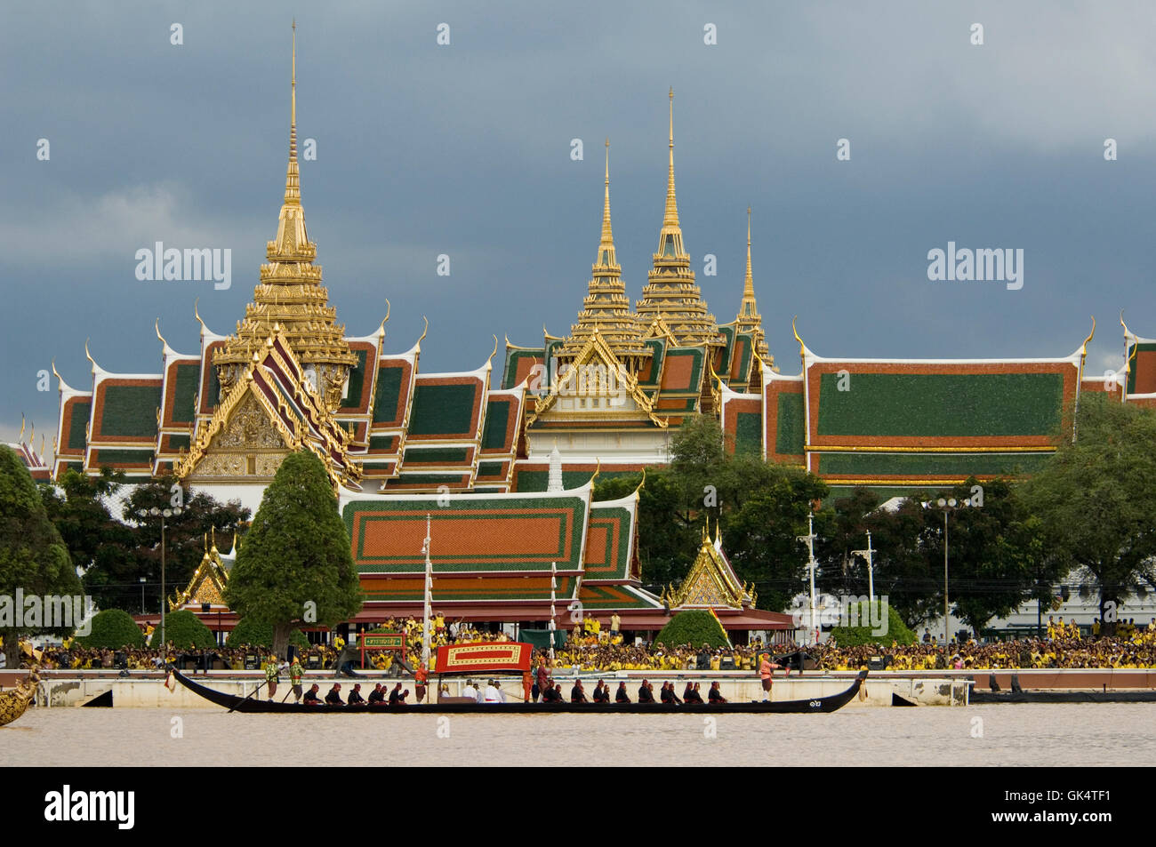 1783, Bangkok, Thailand --- The Royal Barge Procession along the Chao ...