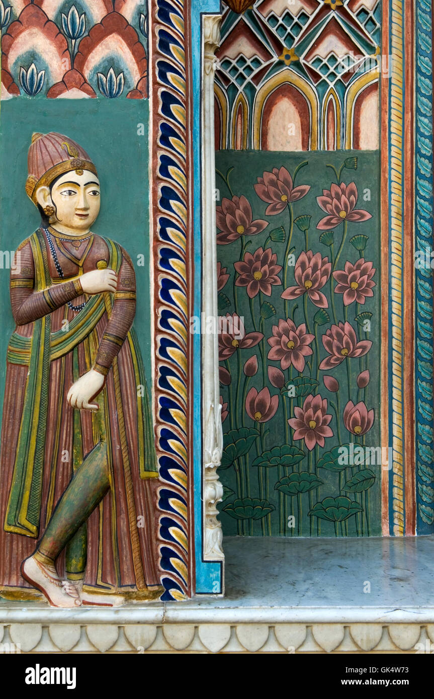 India painted details on lotus gate hi-res stock photography and images ...