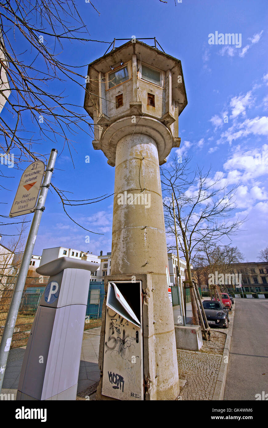Berlin wall watchtower hi-res stock photography and images - Alamy