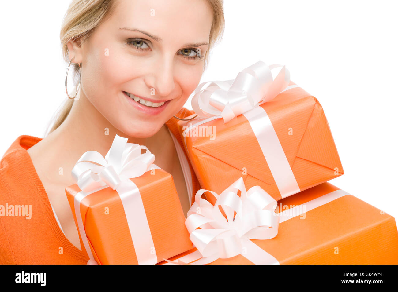 woman present party Stock Photo - Alamy