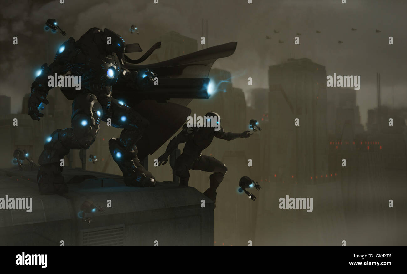 soldier futuristic android Stock Photo - Alamy