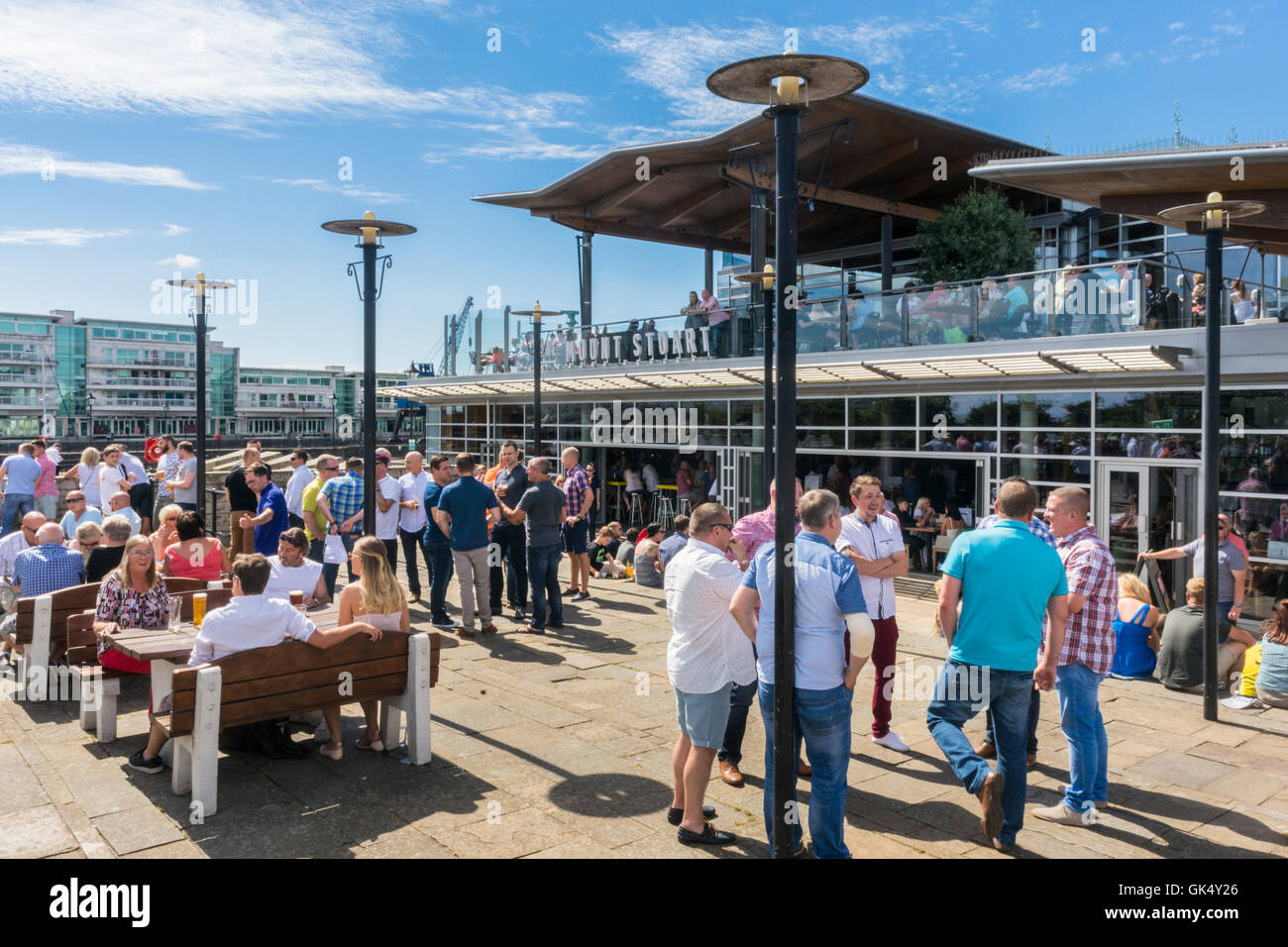 The annual Cardiff Bay Urban beach, Cardiff Bay, Wales Stock Photo - Alamy