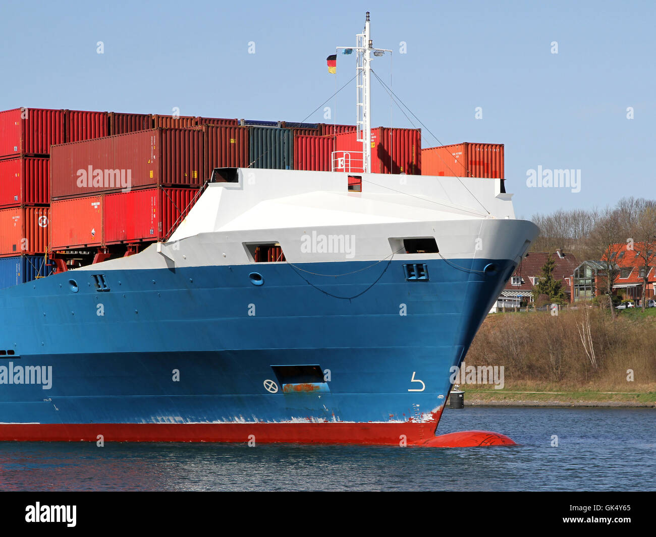 container ship detail admission details Stock Photo - Alamy