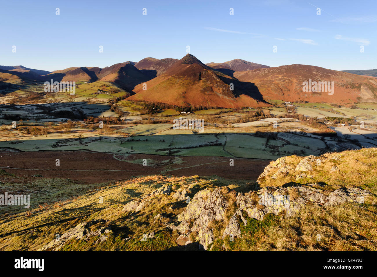View across Newlands Valley towards Causey Pike Stock Photo - Alamy