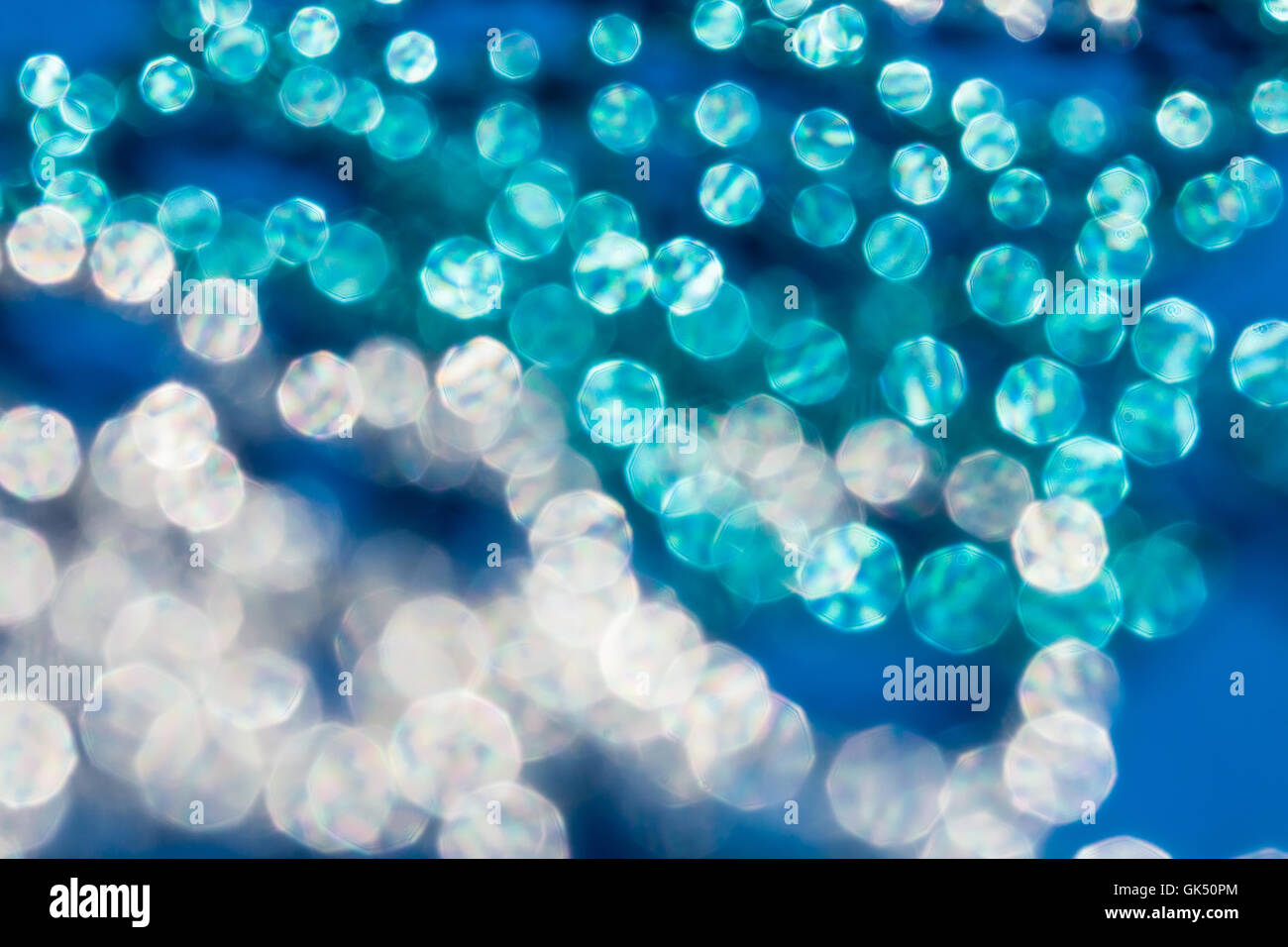 Abstract blue twinkled lights, background with bokeh defocused Stock ...