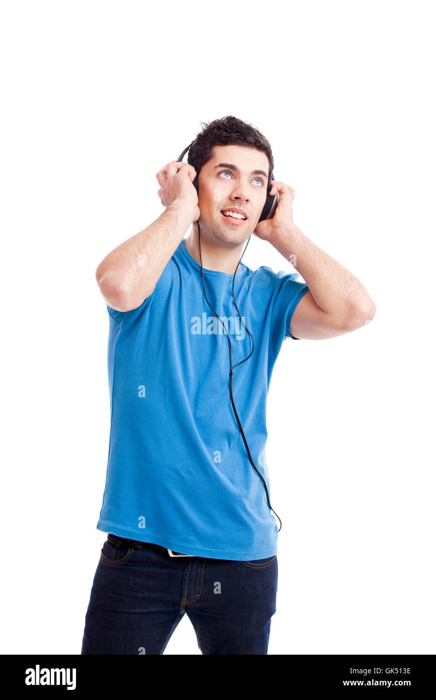 listen music earphones Stock Photo - Alamy
