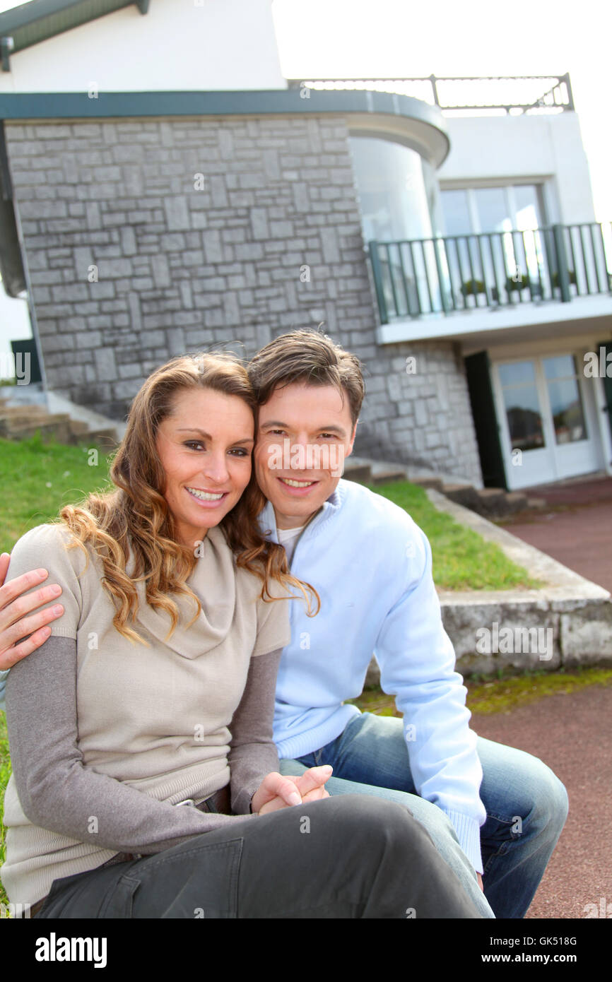 woman house building Stock Photo - Alamy