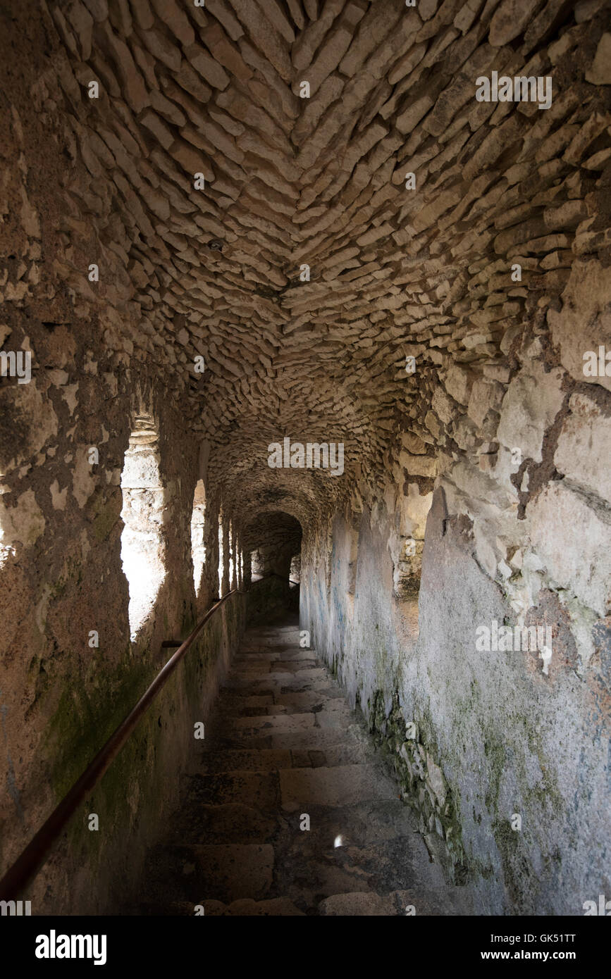 Ancient corridor in the citadel Bonifacio Stock Photo - Alamy