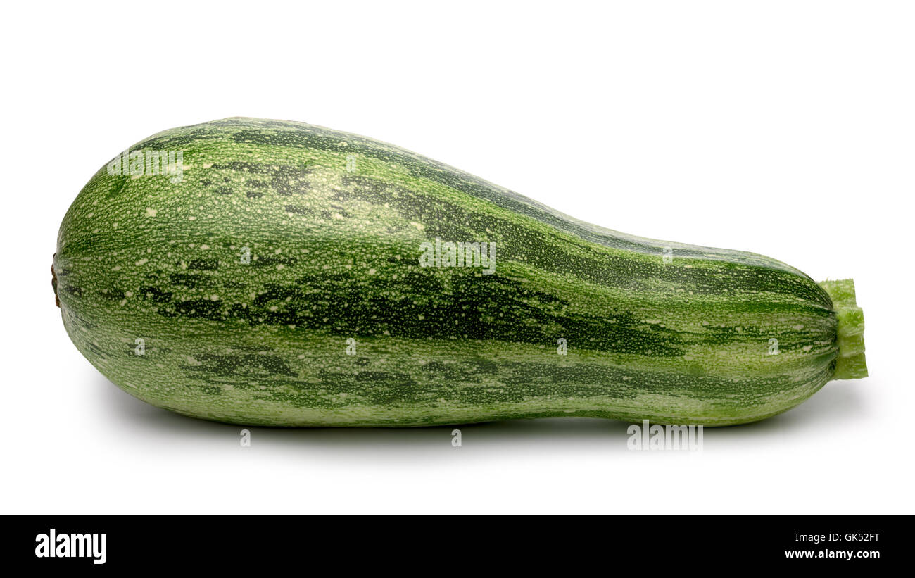 Whole striped zucchini (Cucurbita Pepo). Clipping paths, shadows ...