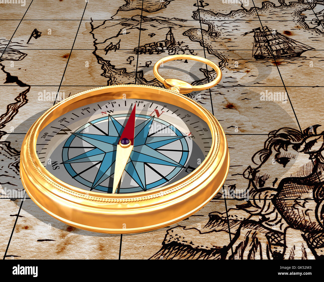 Illustration compass points cardinal direction hi-res stock photography ...
