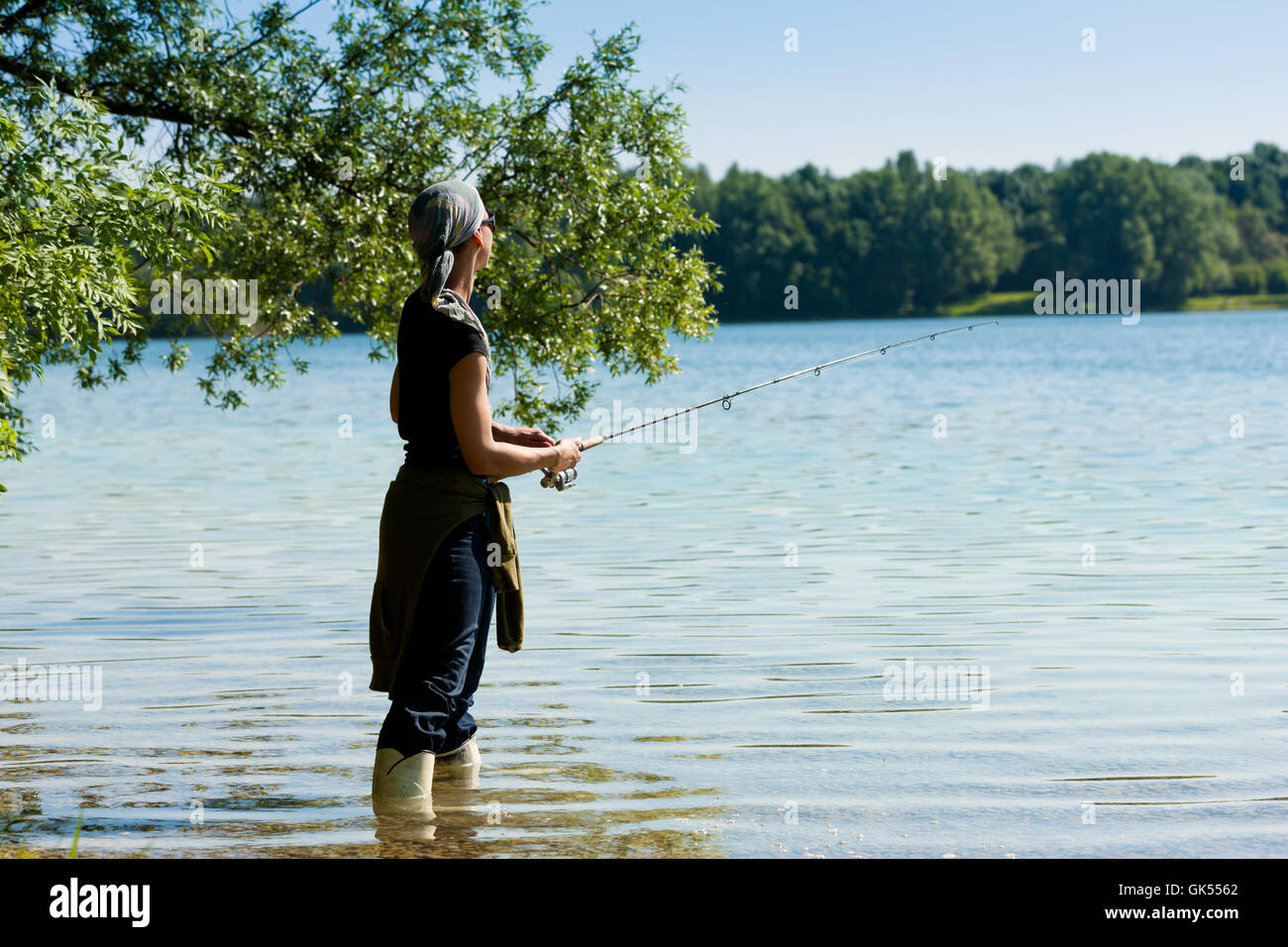 fishing on the lake Stock Photo - Alamy