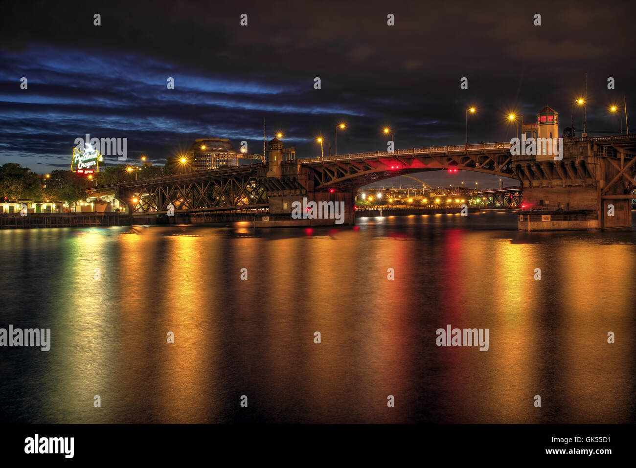 blue bridge night Stock Photo - Alamy