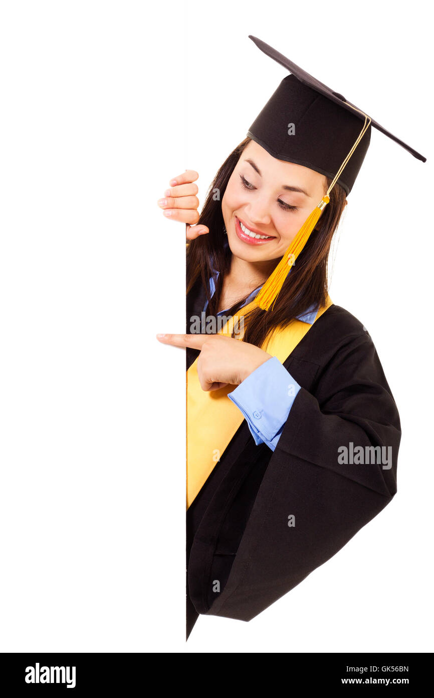 Woman isolated female graduation Cut Out Stock Images & Pictures - Alamy