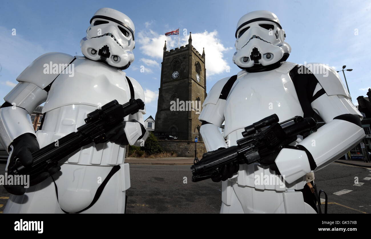 Gloucestershire Trooper Stormtroopers walk around the city of Coleford ...