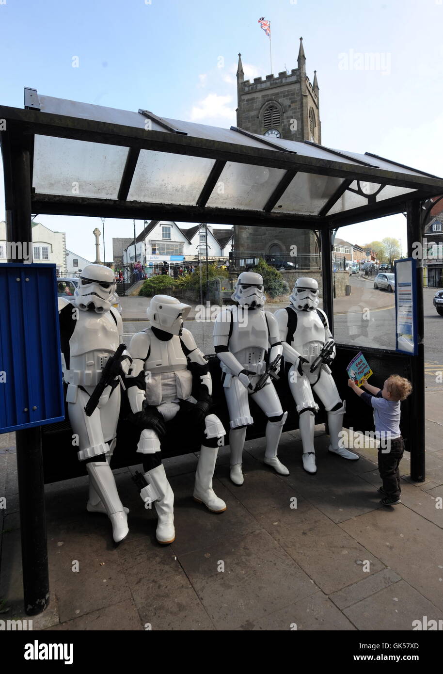 Gloucestershire Trooper Stormtroopers walk around the city of Coleford ...