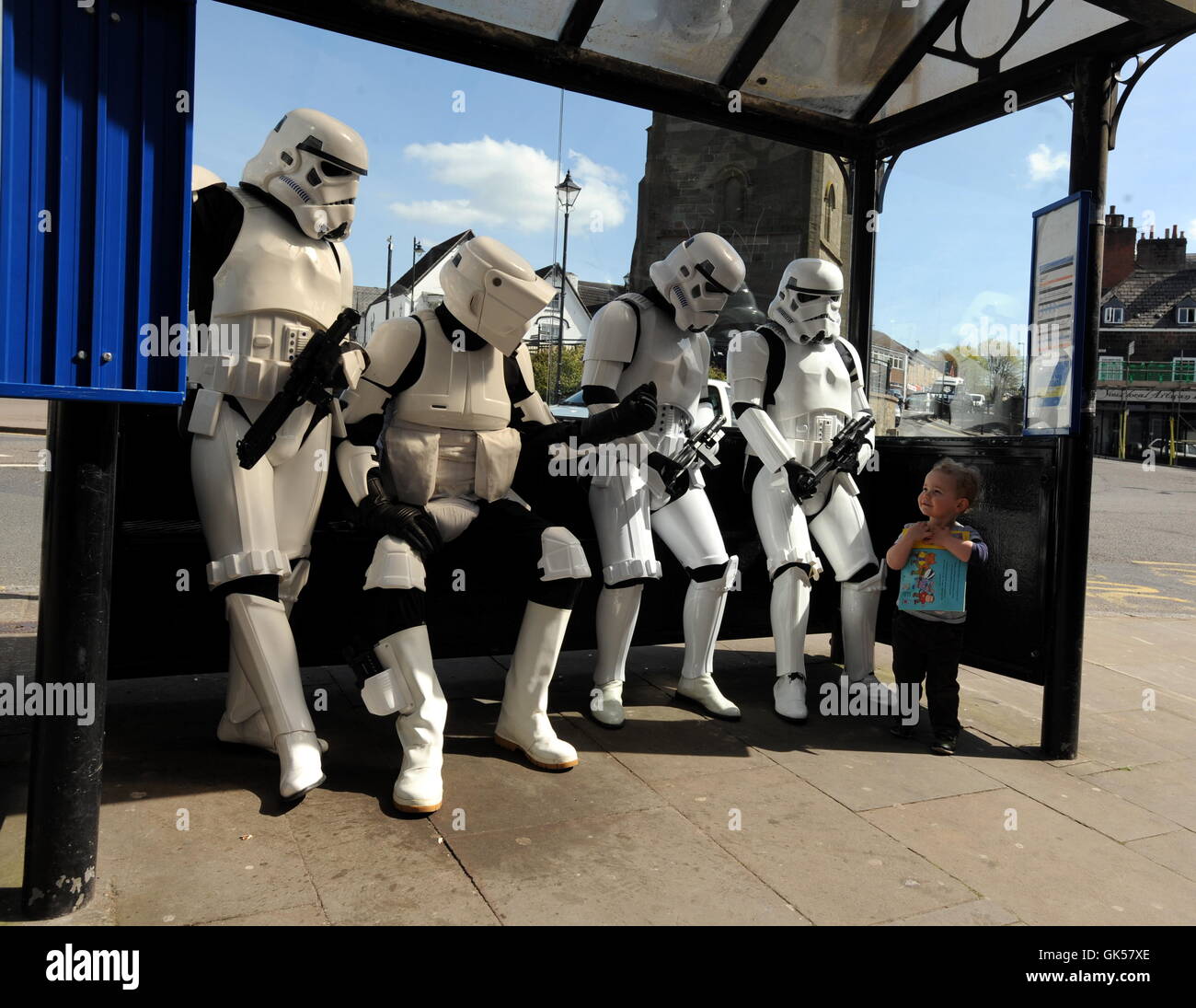 Gloucestershire Trooper Stormtroopers walk around the city of Coleford ...