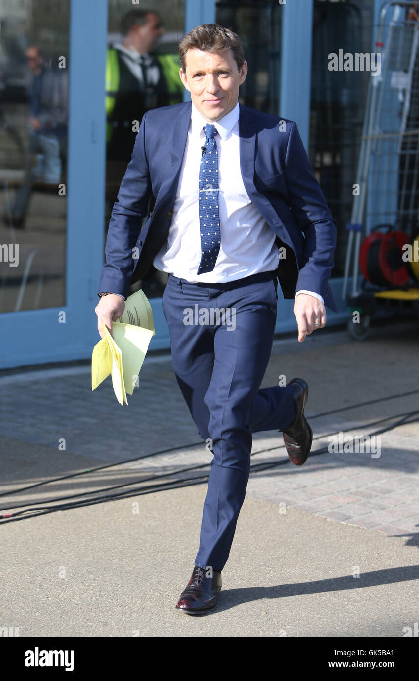 Kate Garraway and Ben Shepard interviewing Matthew Goode on the South ...
