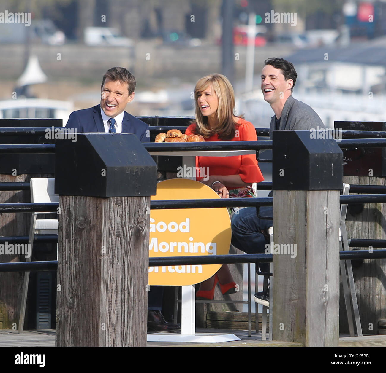 Kate Garraway and Ben Shepard interviewing Matthew Goode on the South ...