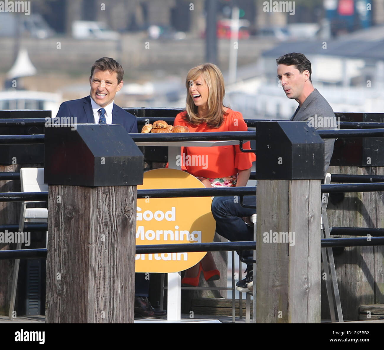 Kate Garraway and Ben Shepard interviewing Matthew Goode on the South ...