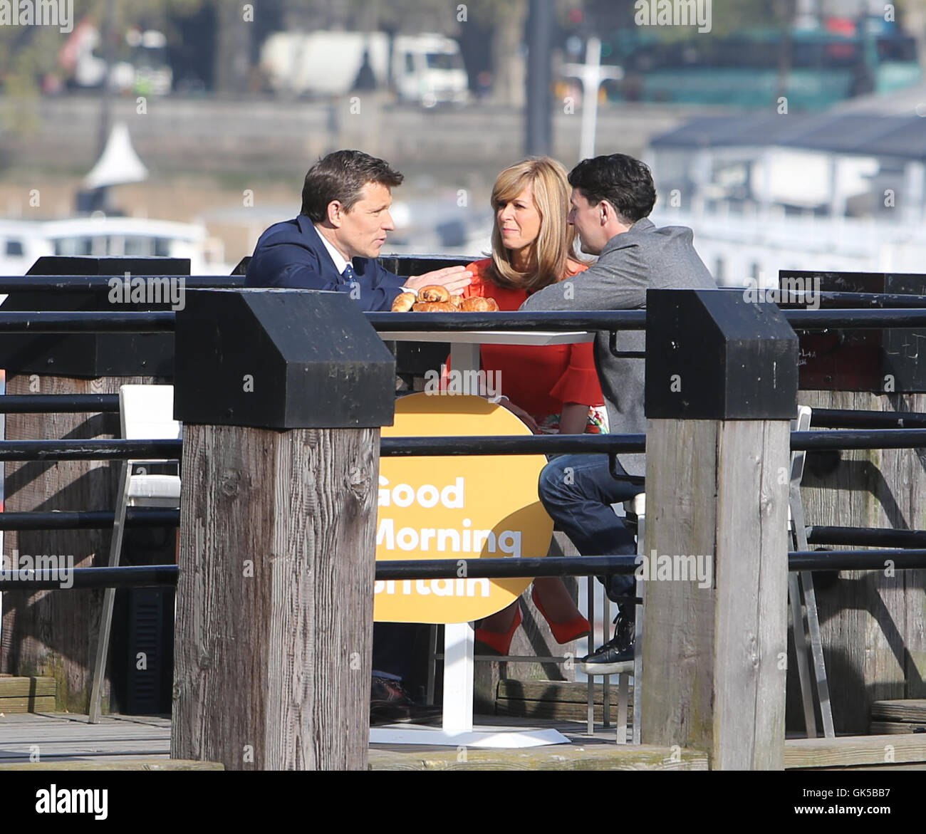Kate Garraway and Ben Shepard interviewing Matthew Goode on the South ...