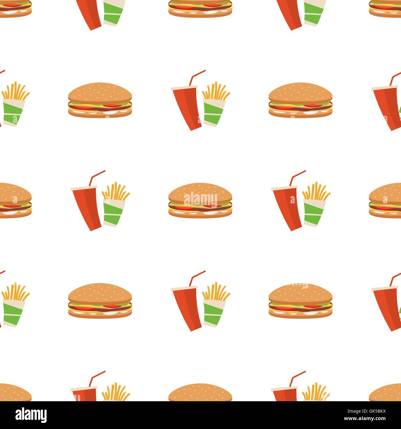 Fast food burgers pattern Stock Vector Images - Alamy