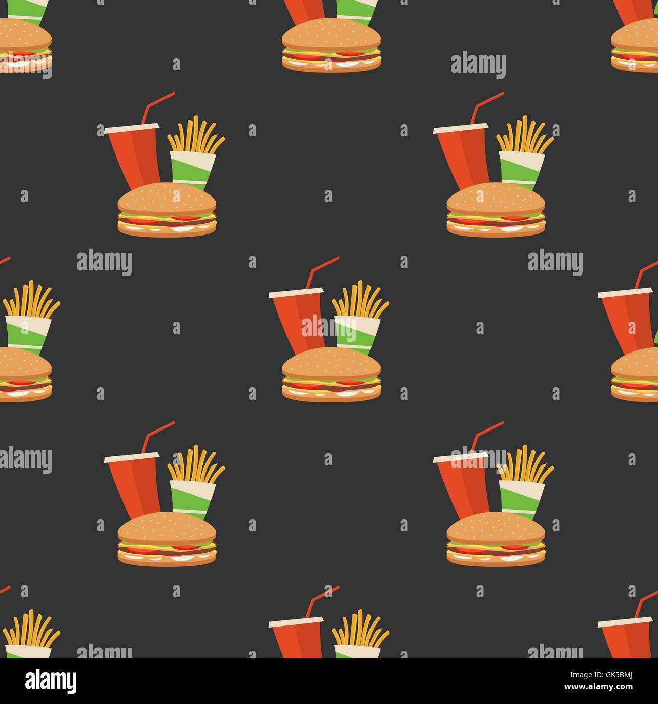 Seamless fast food pattern Stock Vector Image & Art - Alamy
