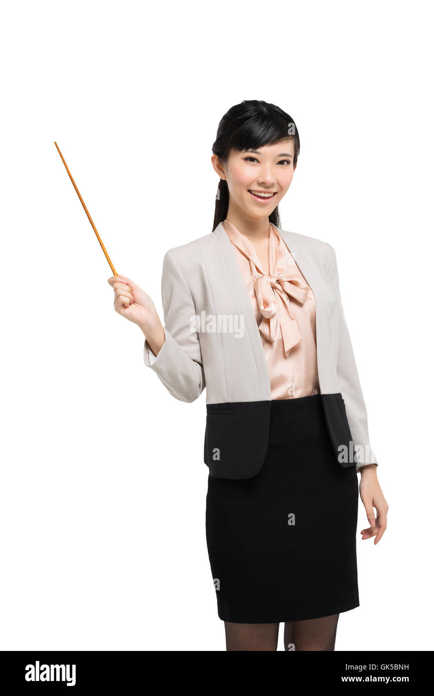 Young female teacher lectures Stock Photo - Alamy