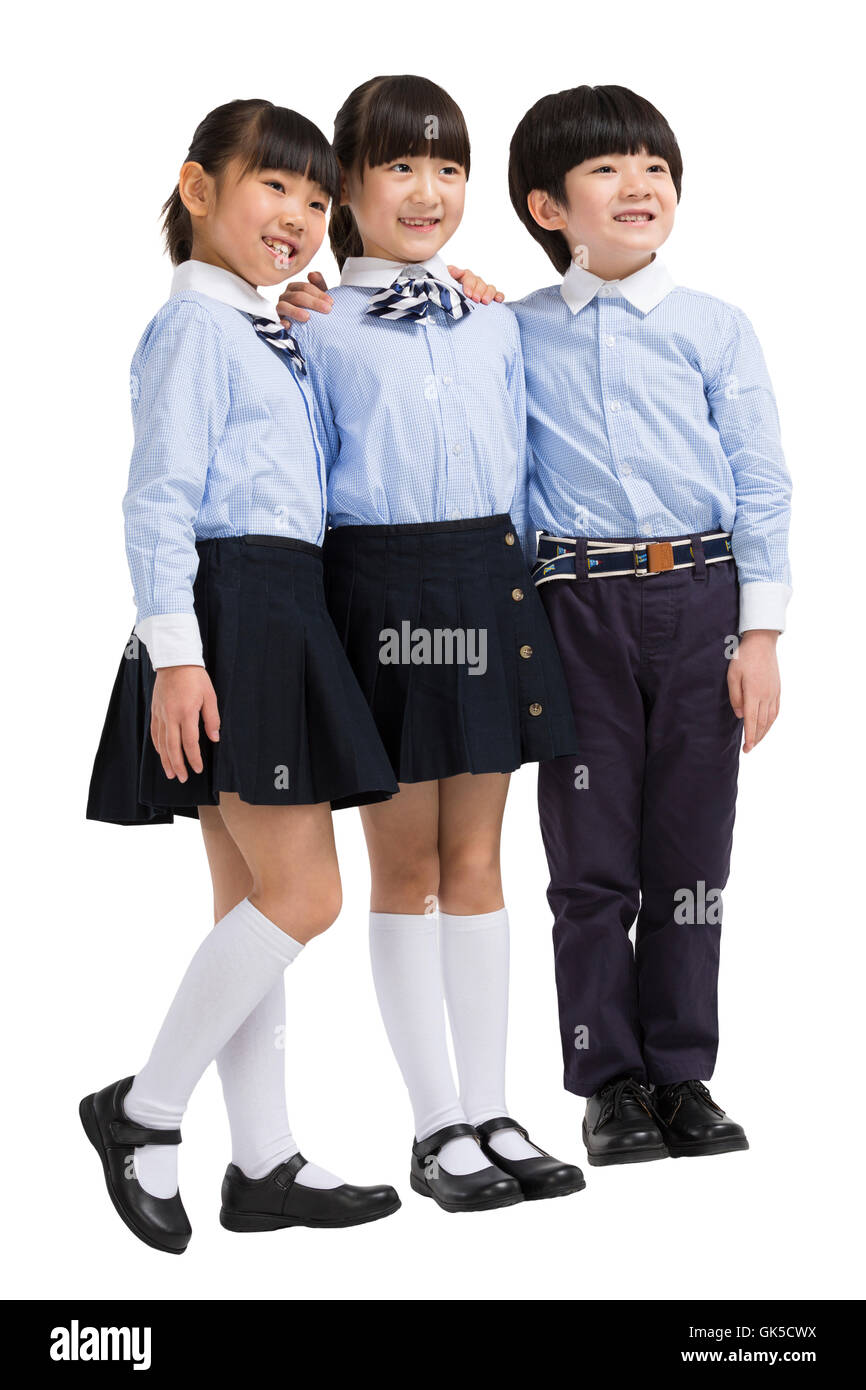 Children stood side by side Stock Photo - Alamy
