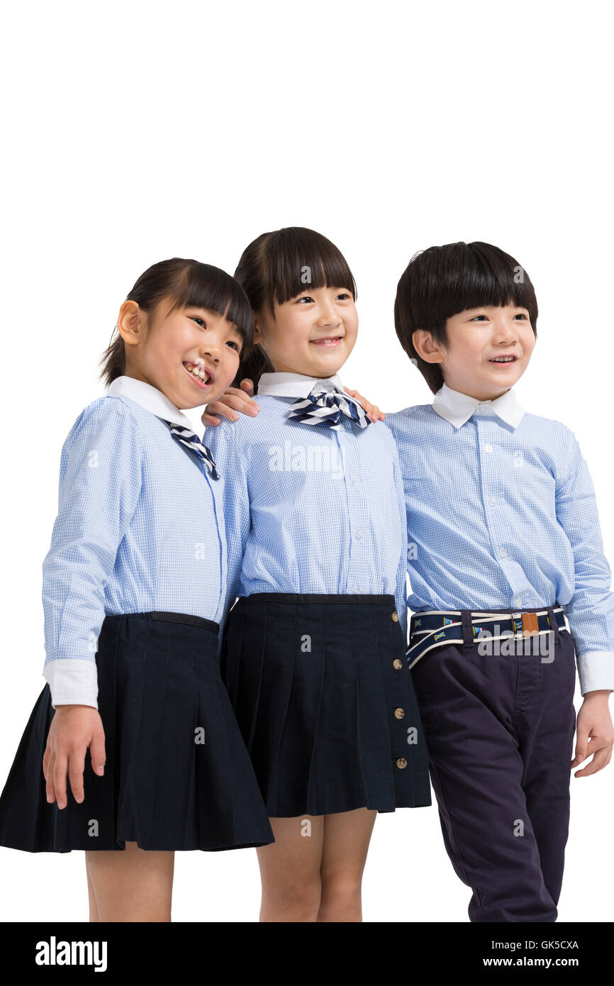 Children stood side by side Stock Photo - Alamy