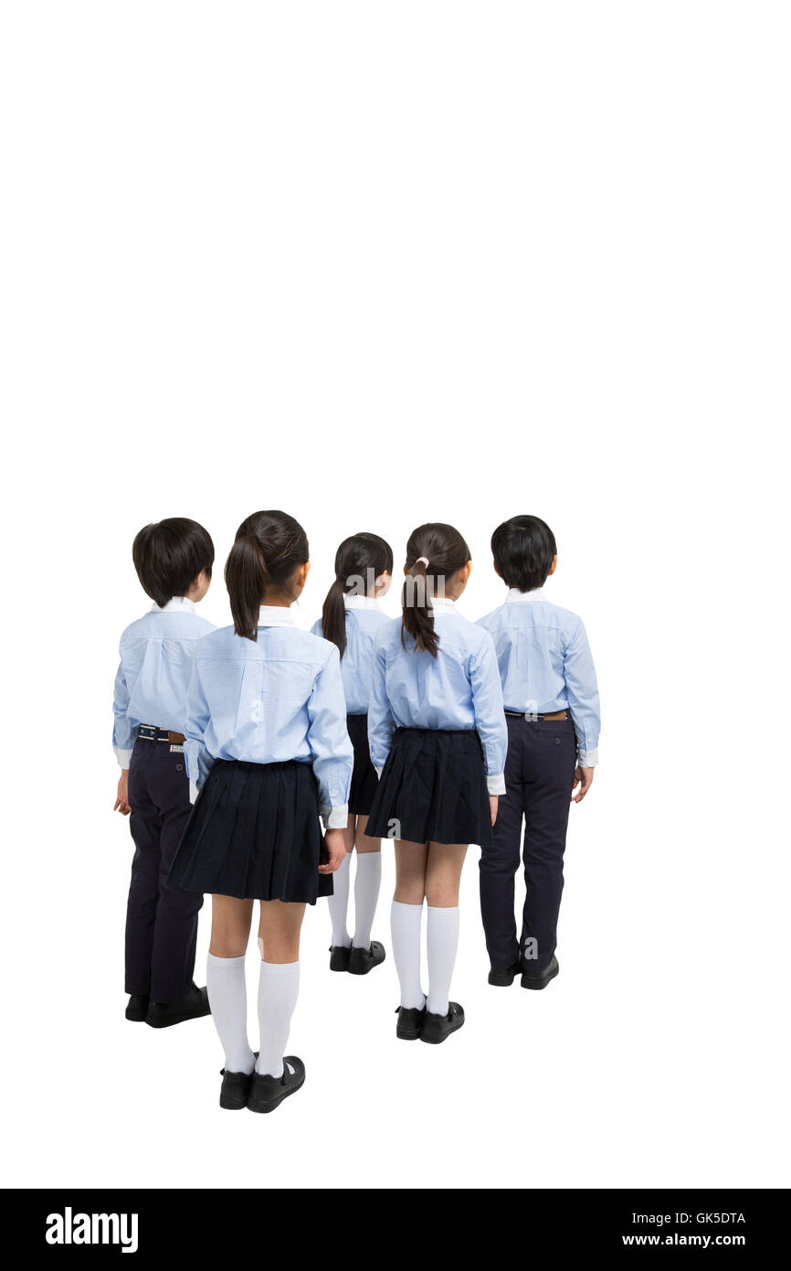 Children queuing station Stock Photo - Alamy