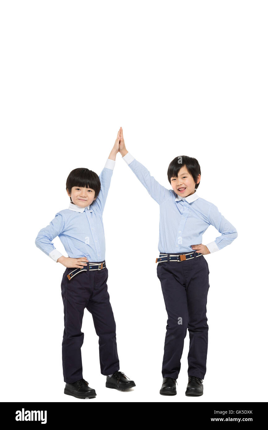 Children standing clap Stock Photo - Alamy