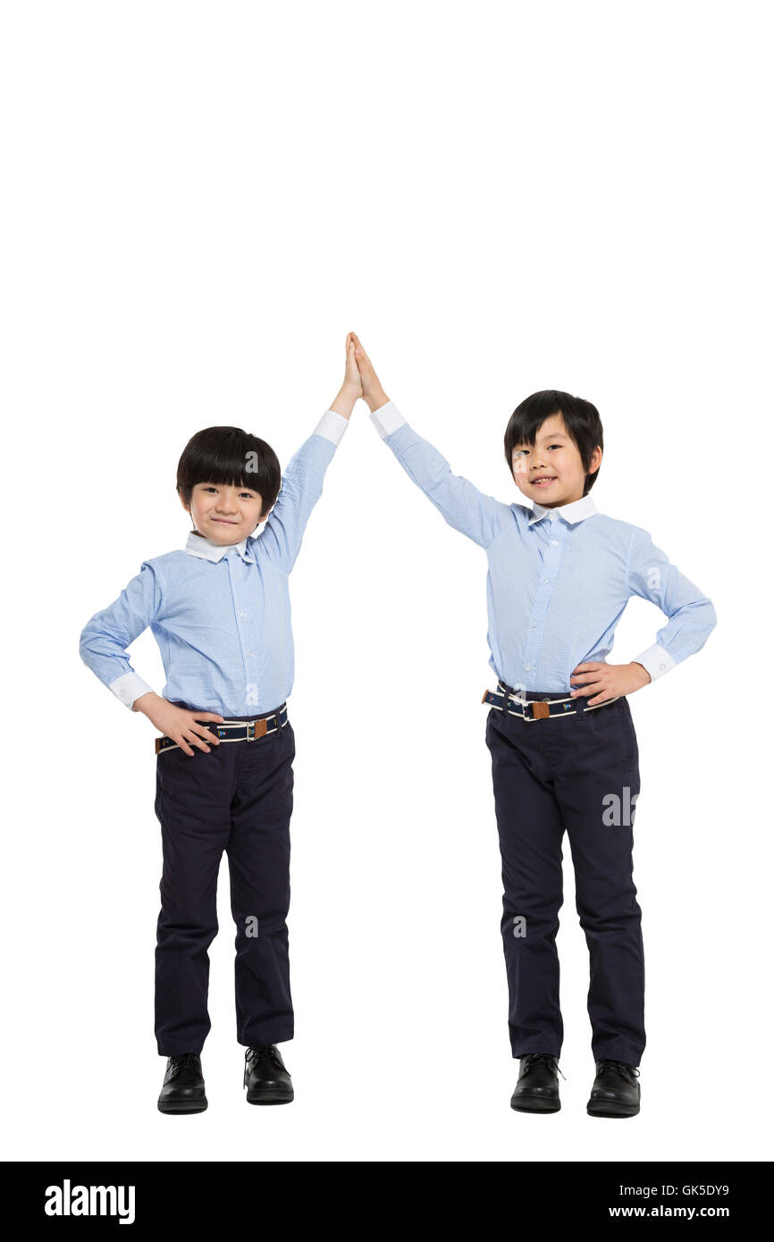 Children standing clap Stock Photo - Alamy