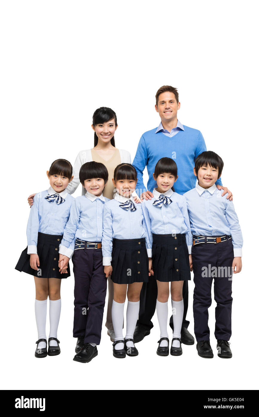 Teachers and children stand Stock Photo - Alamy