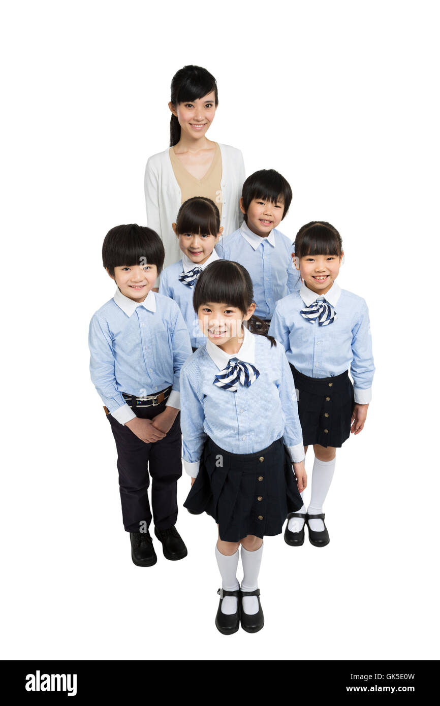 Teachers and children stand Stock Photo - Alamy