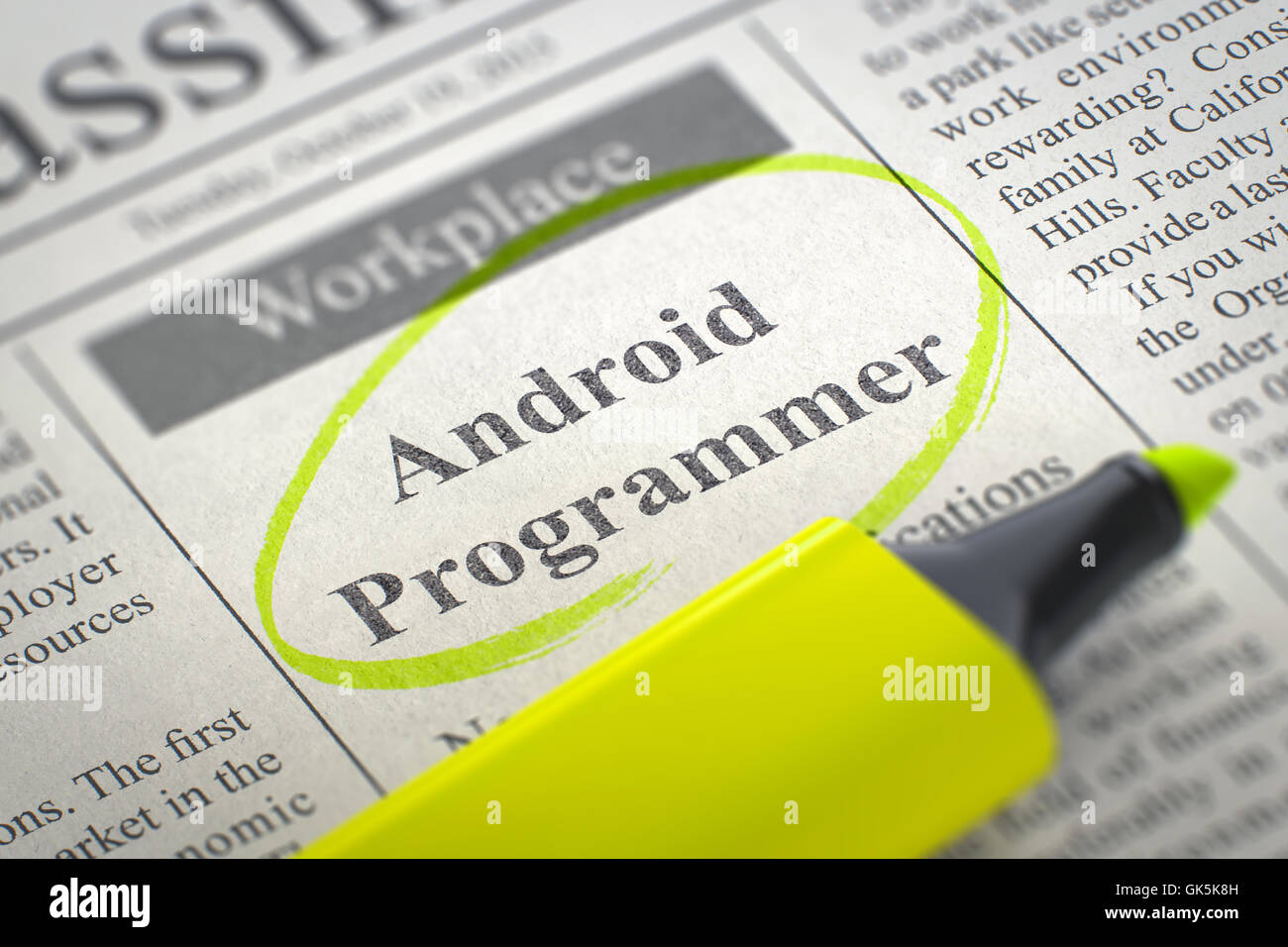 We're Hiring Android Programmer Stock Photo - Alamy