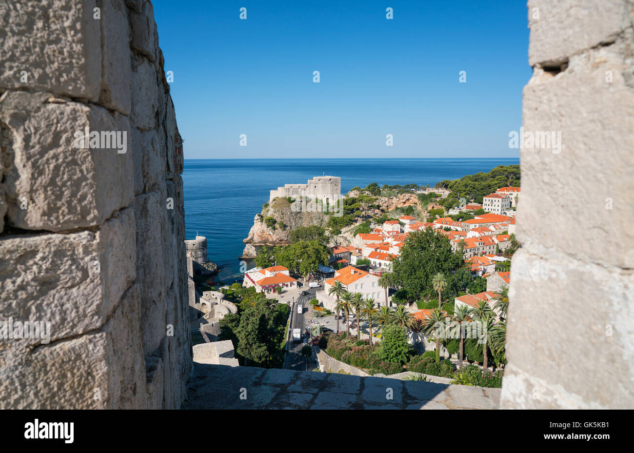 Fort Lovrijenac is a fortress outside the western wall of Dubrovnik ...