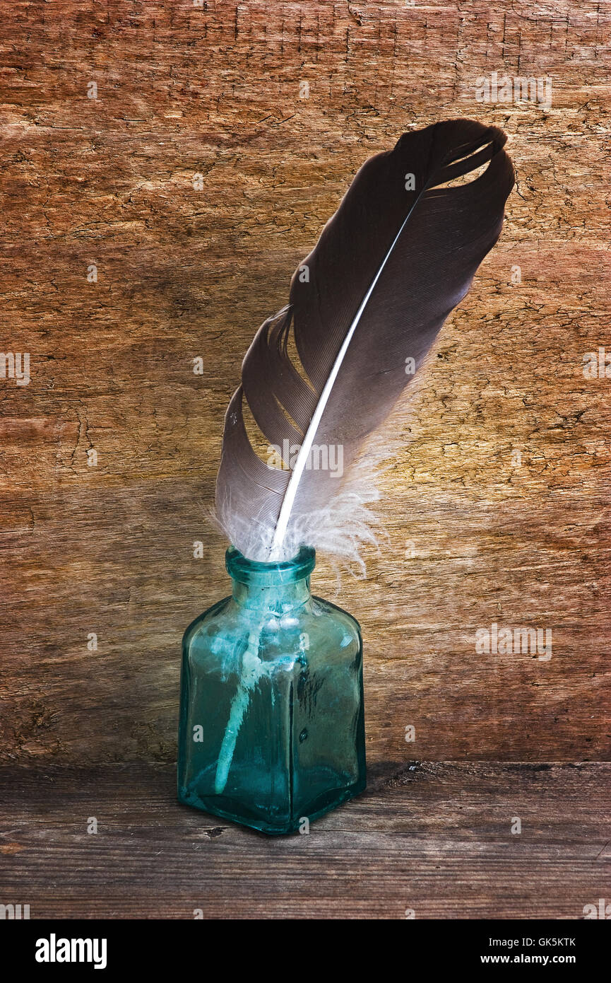 inkwell with a pen Stock Photo - Alamy