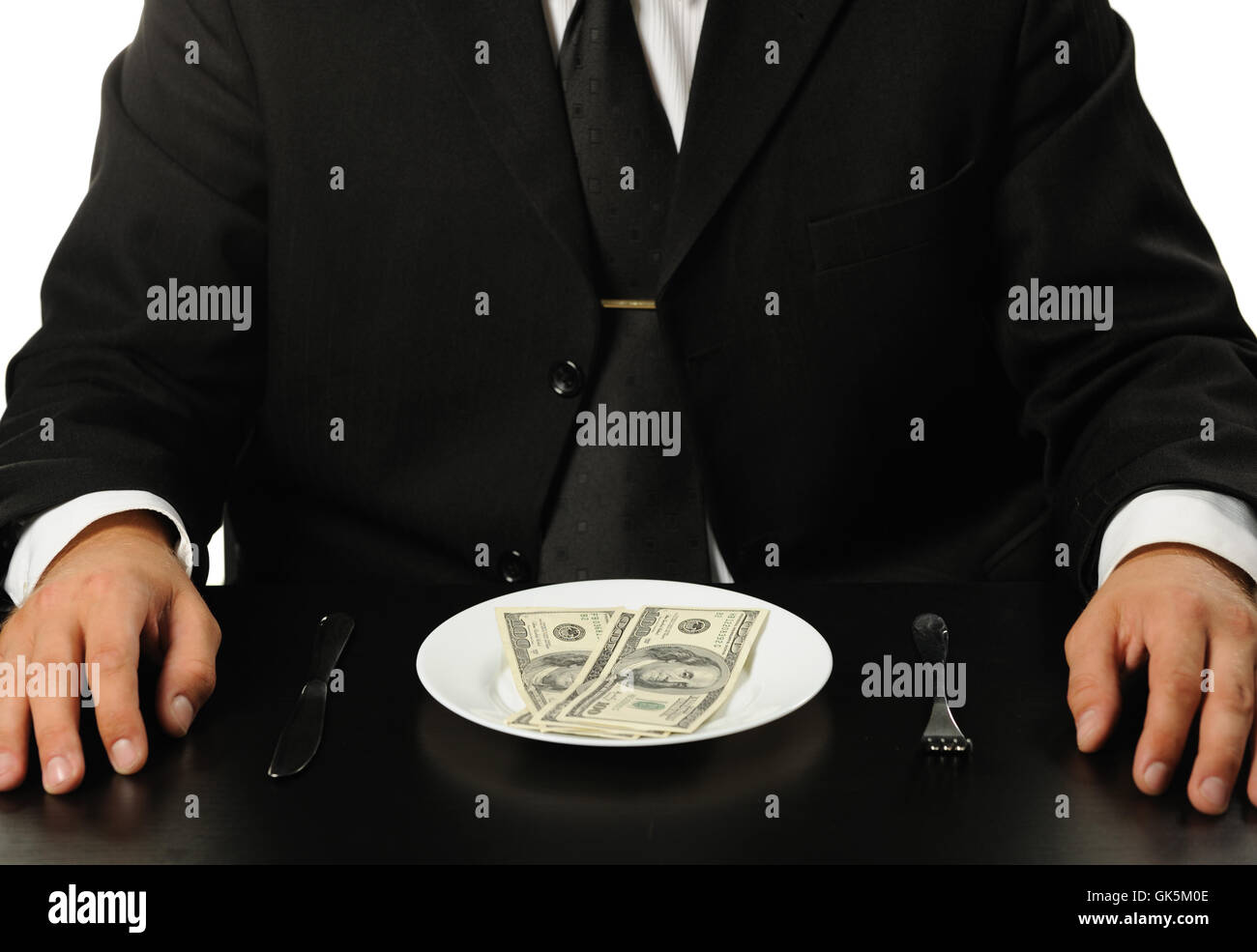 The businessman having dinner dollars Stock Photo - Alamy