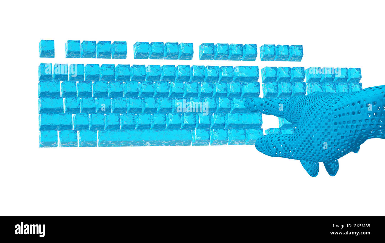 Fantastic hand over the computer keyboard Stock Photo - Alamy